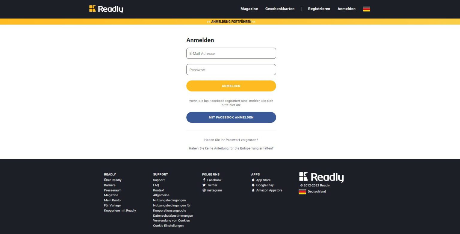 Readly Login: so meldest du dich an
