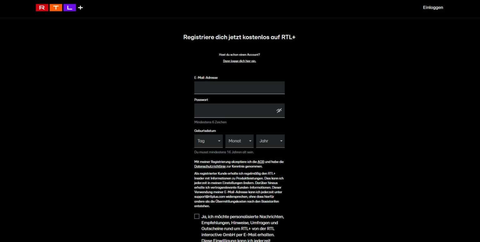 RTL+ registrieren – so gelingt die kostenlose Registrierung