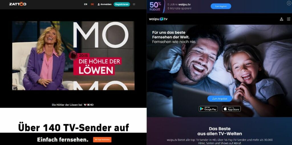 Zattoo oder Waipu - dieser Anbieter lohnt sich für dich