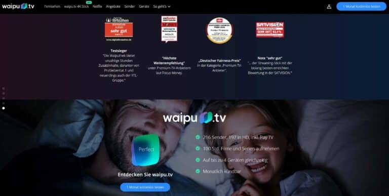 Waipu TV Angebot - 30 Tage gratis